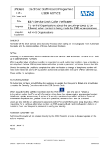 Browse Content - ESR Hub - NHS Electronic Staff Record